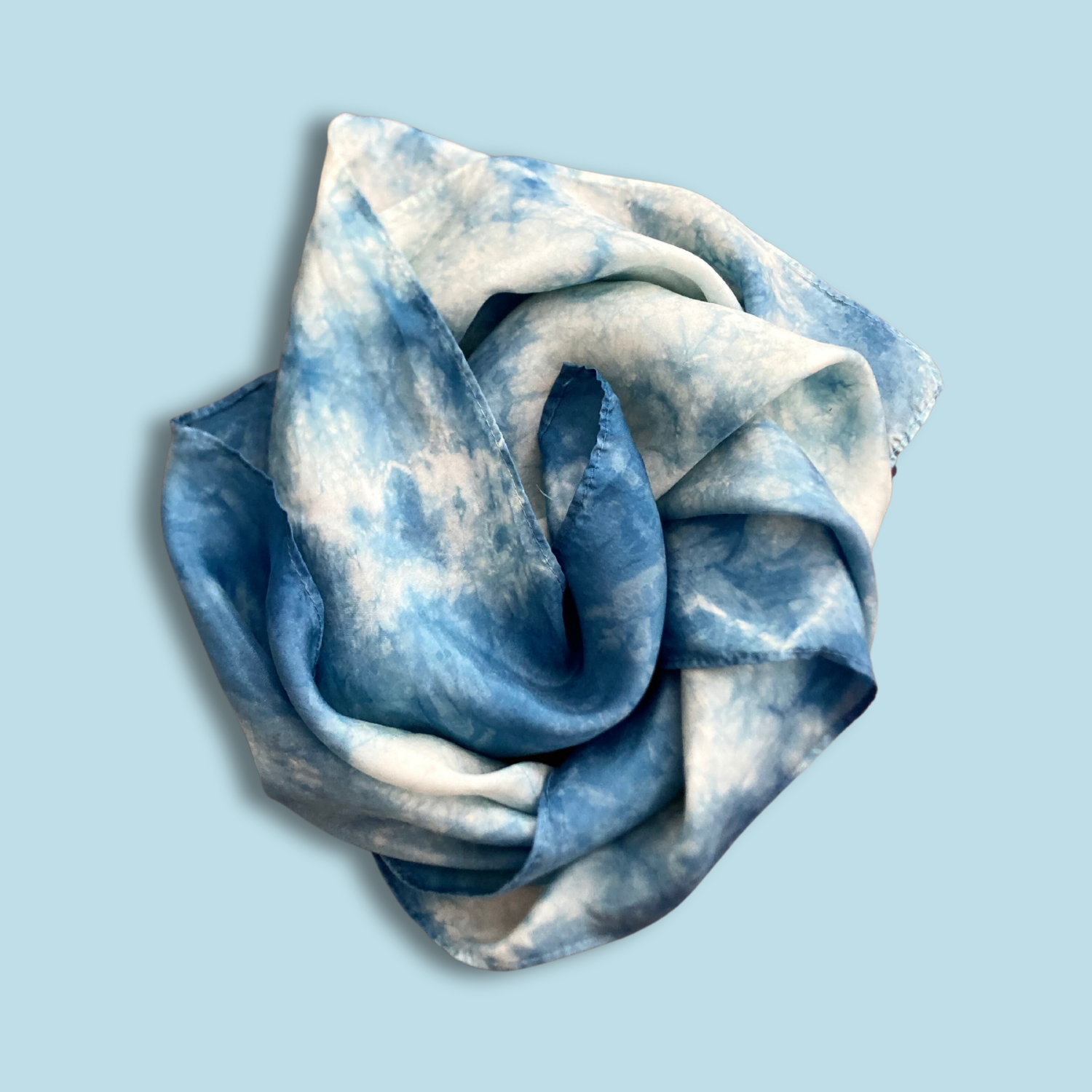 The Materials Design Co. - Blue Sky Indigo Silk Bandana - Botanically ...